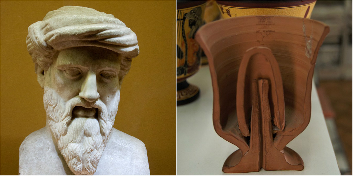 The Pythagorean Cup - The Cup That Spills Your Drink When You Get Too ...