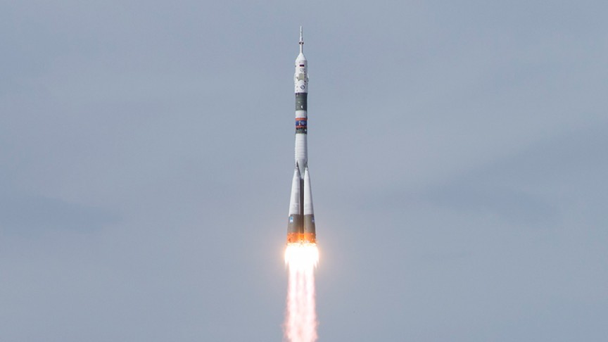 Soyuz Rocket Launched to International Space Station with Three Astronauts