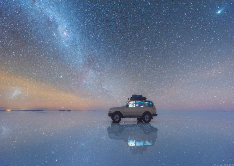 Photographer Captures Milky Way in Stunning Reflective Salt Flats