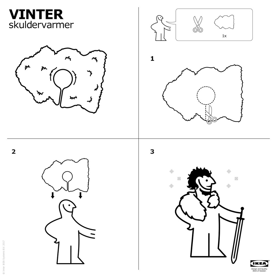 Ikea Shows How to Make Your Own Jon Snow Cape Out of a Rug