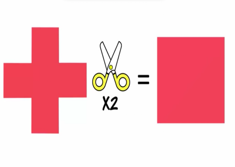 Turn a Cross into a Square in Two Cuts – Can You do It?