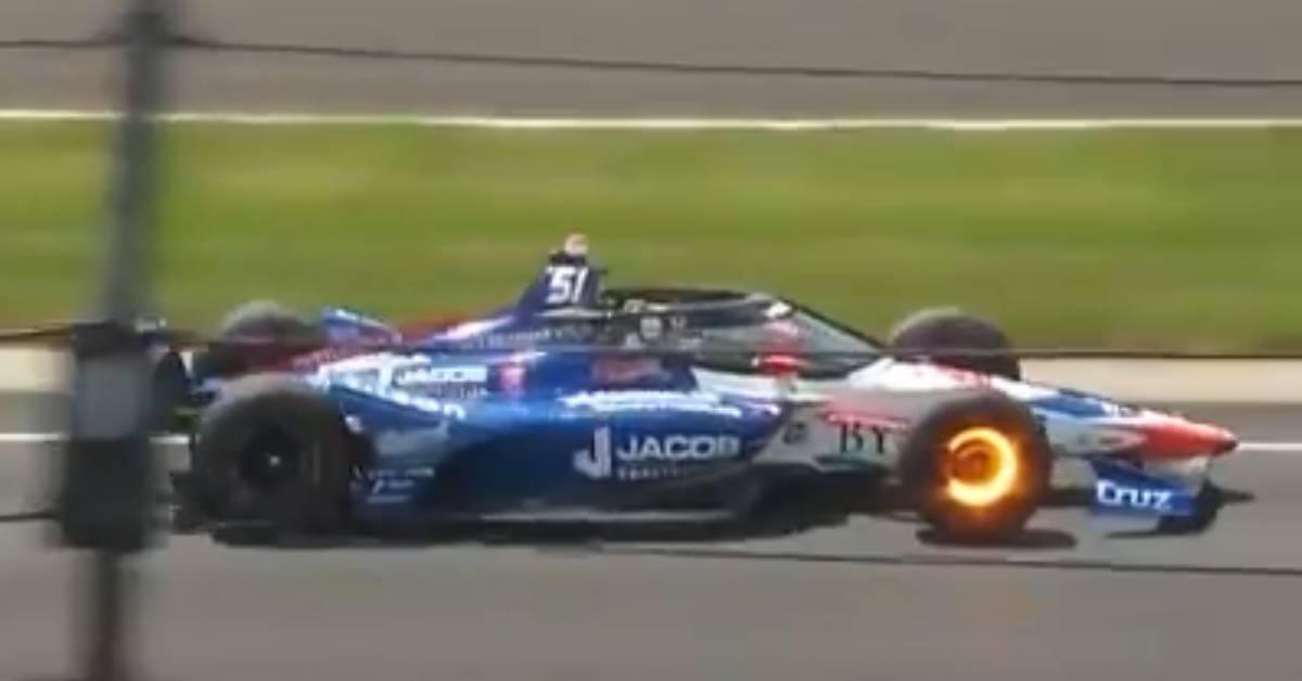 Indy 500 Driver's Wheel Bursts into a Ball of Fire