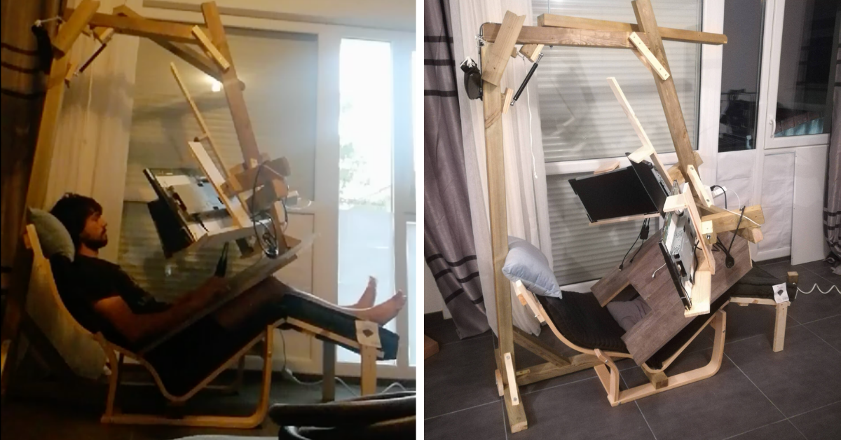 Remote Worker Builds His Own Lay-Down Desk - for $336 | IE