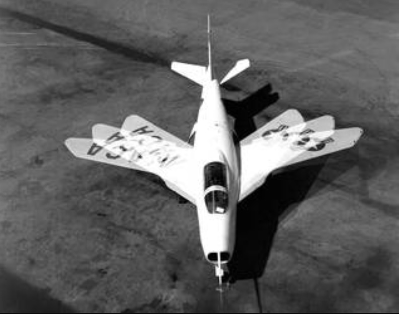 Cutting Through the Air With Scissor Wings: The NASA AD-1