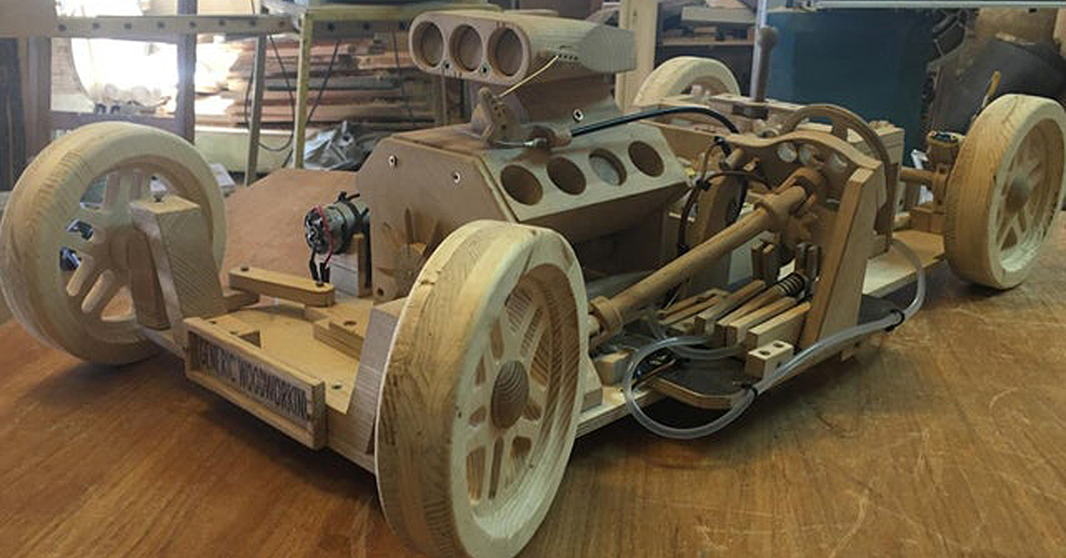 High Schooler Builds Fully Functional Wooden Car Model in 300 Hours for ...