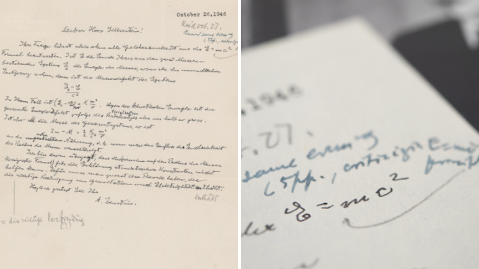 Albert Einstein's Letter with E=MC2 Equation Sells for $1.2M | IE
