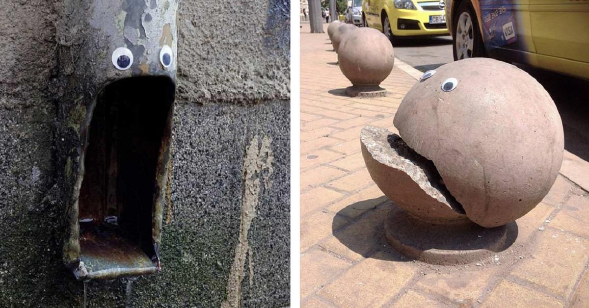 Everyday Street Objects in Bulgaria Come to Life With Funky Googly Eyes