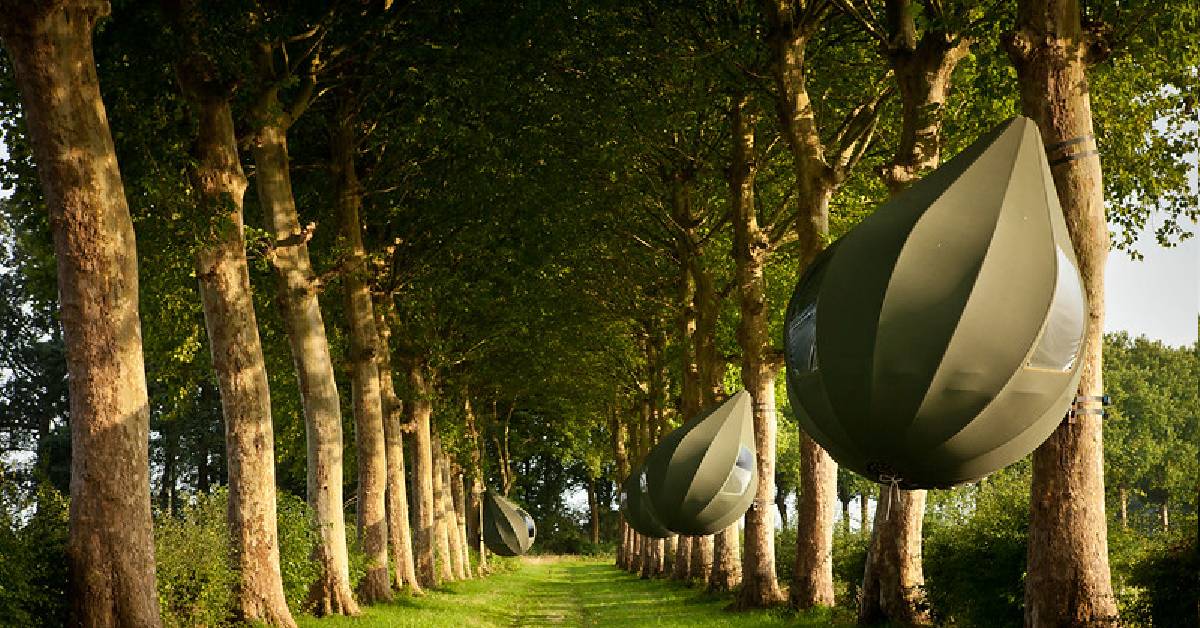 These Tear Drop-Shaped Tents Let You Camp While Hanging From a Tree